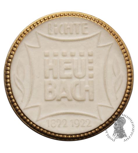 Germany Lichte Porcelain Medal On The Occasion Of The 100th Anniversary Of The Heubach