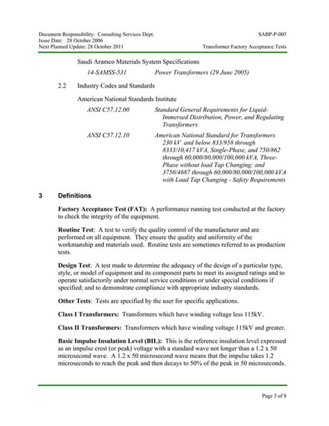 Transformer Factory Acceptance Tests Pdf