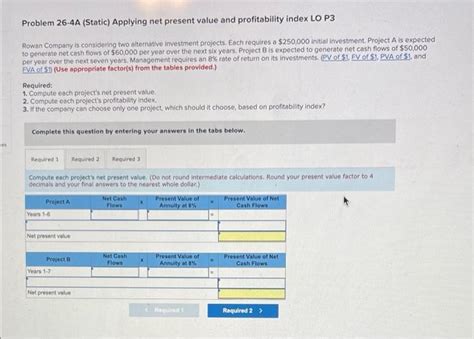 Solved Problem 26 4a Static Applying Net Present Value And