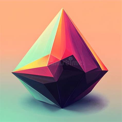 A Multi Faceted Geometric Shape With A Reflective Jewel Like Structure Stock Illustration
