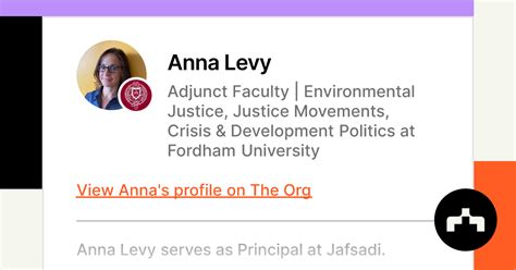 Anna Levy Adjunct Faculty Environmental Justice Justice Movements