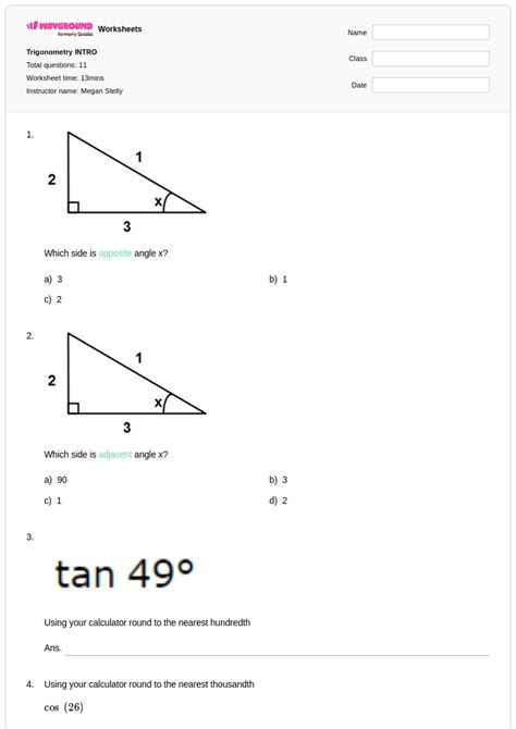 50 Trigonometry Worksheets On Wayground Free And Printable