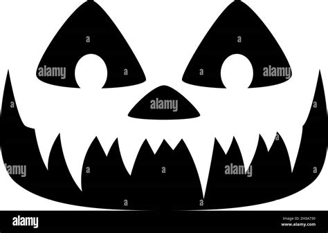 Halloween Pumpkin Face Spooky Sharp Teeth Scary Symbol Stock Vector