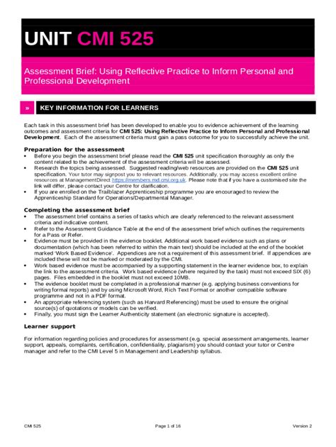 Cmi Level 5 Certificate And Diploma In Management And Doc Template