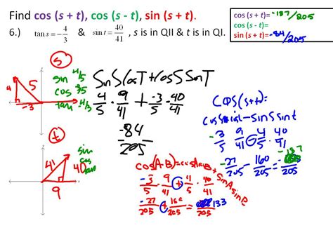 Ms Hales Math Page Trig 59 10 More Practice With Sumdiff And Sohcahtoa