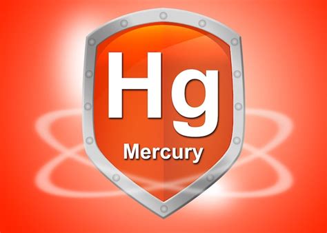 Premium Photo Chemical Element Mercury On A Shield