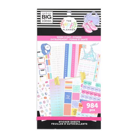 Value Pack Stickers Work It Out Fitness Happy Planner