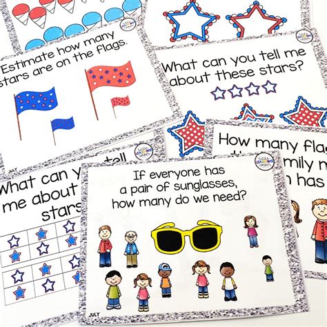 Free July Math Talks For Kindergarten Little Learning Corner