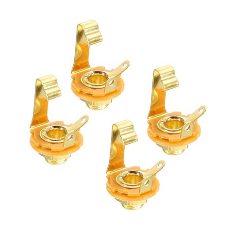4pcs 14 Guitar Input Jack For Guitar Bass Speaker Mono Panel Mount