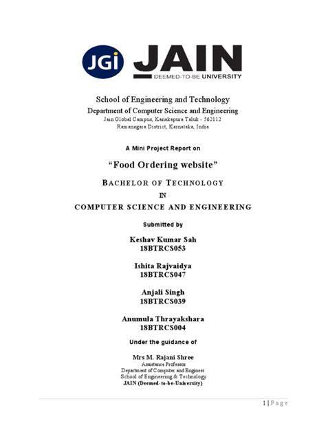 Miniproject Report Web Technology New Pdf