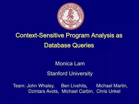 Ppt Context Sensitive Program Analysis As Database Queries Powerpoint Presentation Id6765470