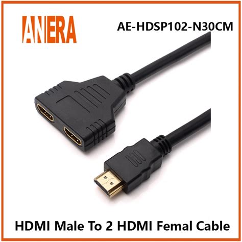 Hdmi Splitter Cable 1 Male To 2 Female Adapter 1hdmi Input 2 Hdmi