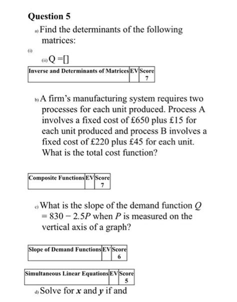 solved question 5 a find the determinants of the following