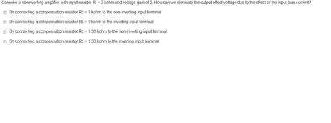Solved Consider A Noninverting Amplifier With Input Resistor