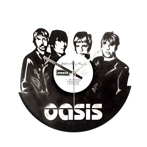 Oasis Band Cut Vinyl Clock Retro Progression