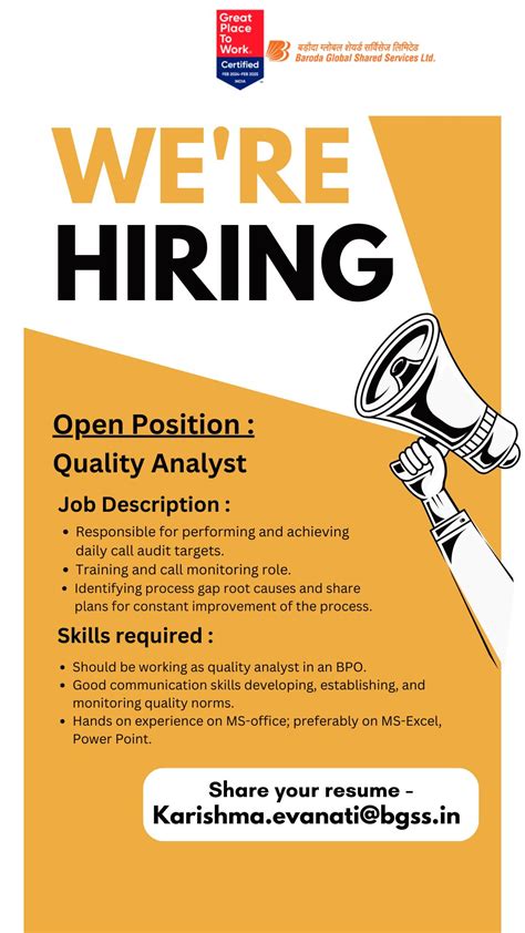 Baroda Global Shared Services Ltd On Linkedin Hiringalert Qualityanalyst Qa Contactcenter
