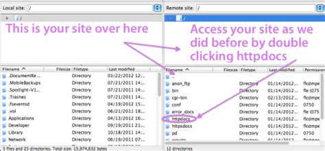 accessing your website via ftp