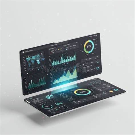 Digital Display Featuring Analytics Dashboards With Charts Graphs And