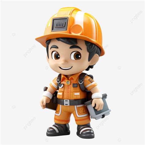 C4d立體3d工程師人物職業微笑 C4d 立體 3dpng去背圖片素材免費下載，免摳圖設計圖案下載 Pngtree