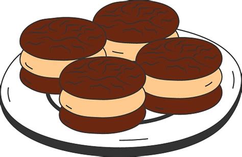 초콜릿과 크림 비스킷 벡터 아이콘 디자인 패스트 푸드 기호 정크 푸드 기호 인기 있는 저렴하고 좋은 맛 간식 스톡 일러스트