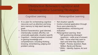 Cognitive Metacognitive Factors Of Learning Pptx Educational Assessment Education