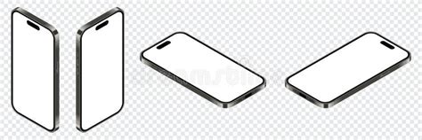 Realistic Smartphone Mockup Isometric Smartphone Set 3d Mobile Phones