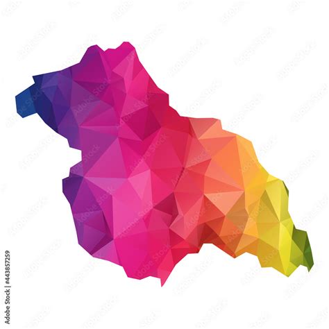 Abstract Polygon Map Vector Illustration Low Poly Color Rainbow