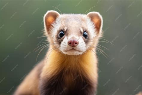 Premium Ai Image A Close Up Of A Ferret Looking At The Camera