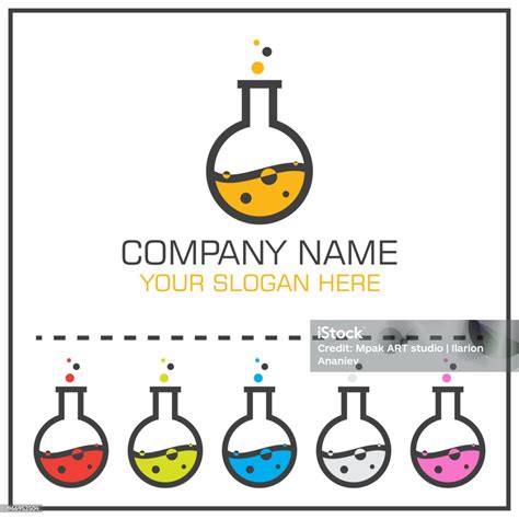 액체 벡터 로고 디자인 과학 회사 또는 연구소와 실험실 플라스 크 과학에 대한 스톡 벡터 아트 및 기타 이미지 과학 디자인