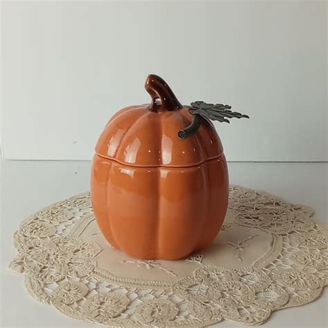 Kohls Accents Ceramic Pumpkin Holder With Lid Poshmark