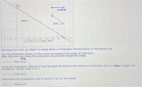 Solved Starting From Rest An Object Is Sliding Down A Chegg