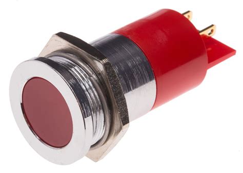 Rs Pro Red Indicator 22mm Mounting Hole Size Solder Tab Termination