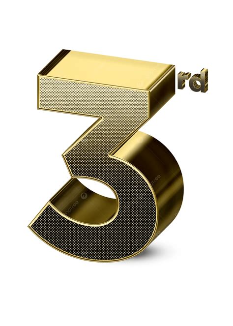 3rd Number Digit Golden Shiny Design Shiny 3d Number 3rd 3rd Number