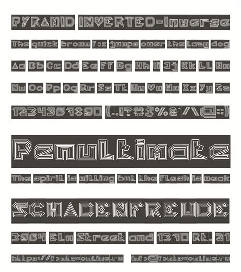 Pyramid Inverted Inverse Font