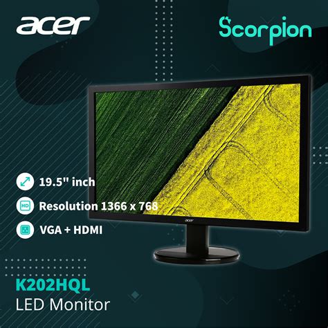 Acer K202hql Led Monitor Lazada