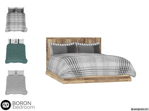 The Sims Resource Boron Double Bed Blanket Sims 4 Beds Sims 4