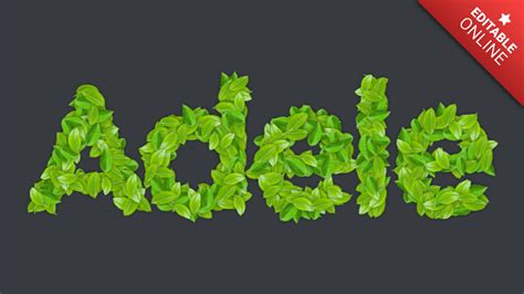 Adele Green Leaf Text Effect Generator Adele Green Leaf Text Effect Generator