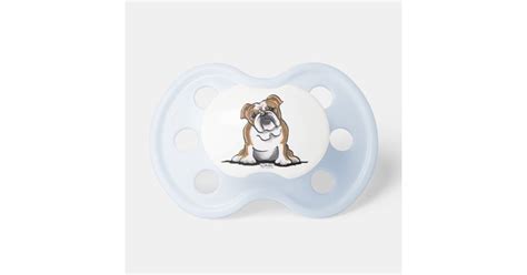 Brown N White English Bulldog Sit Pretty Pacifier Zazzle