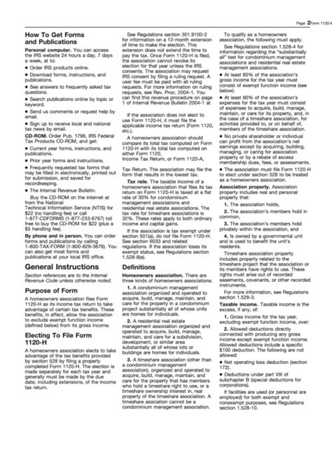 Instructions For Form 1120 H 2004 Printable Pdf Download