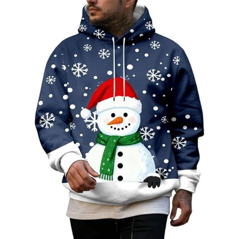 Afdoent Hoodies For Men Winter Christmas Themed Thicken Hoodies