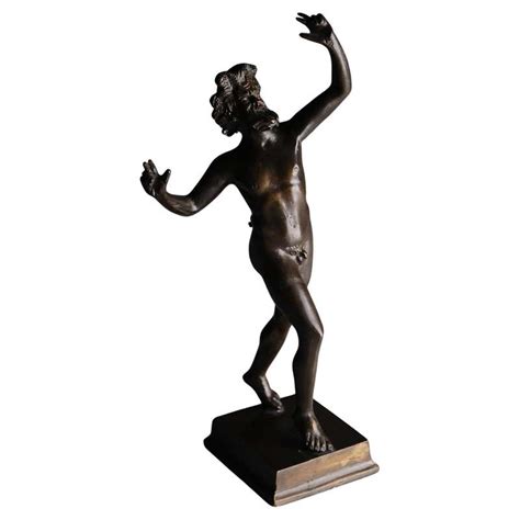 Large 19th Century Grand Tour Bronze Model Of Dancing Satyr For Sale At