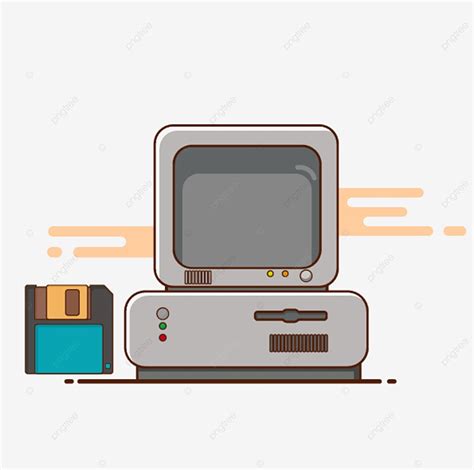 복고 벡터 평면 화 컴퓨터 레트로 사업 삽화 Png 일러스트 및 벡터 에 대한 무료 다운로드 Pngtree