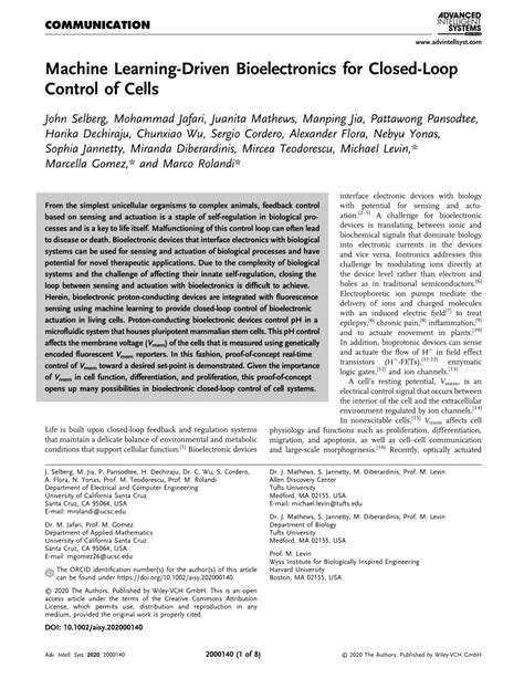 Pdf Machine Learning‐driven Bioelectronics For Closed‐loop Control Of