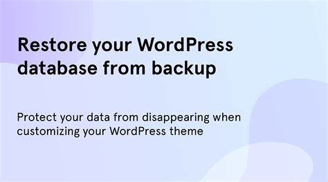 backup and restore your wordpress site database