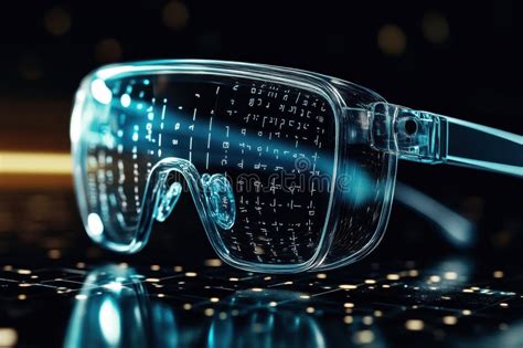Futuristic Smart Glasses Showcasing Digital Displays And Advanced Technology Features Stock
