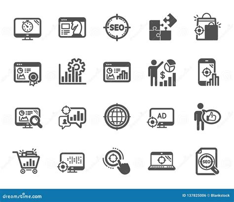 Seo Icons Set Of Increase Sales Business Strategy And Website