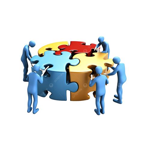 3d Minimal Problem Solving Concept Teamwork Collaboration Concept A Jigsaw Puzzle Is Going To