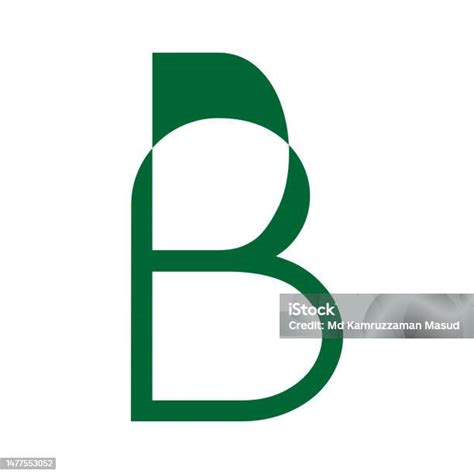 문자 B 타이포그래피 로고 디자인 템플릿 요소입니다 회사의 로고 기호 기호 정체성에 사용합니다 흰색 배경에 녹색 문자 B 텍스트 티셔츠 벡터 디자인 0명에 대한 스톡 벡터