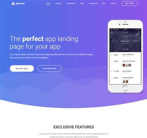 Appland Creative App Landing HTML5 Template