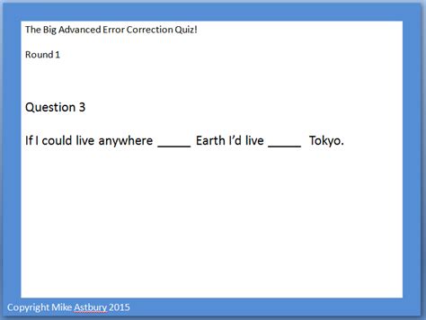 Error Correction Quiz By Mike Astbury